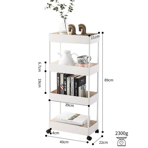 ZeroLife 4 Tier Slim Storage Cart Mobile Shelving Unit Organizer Slide ...