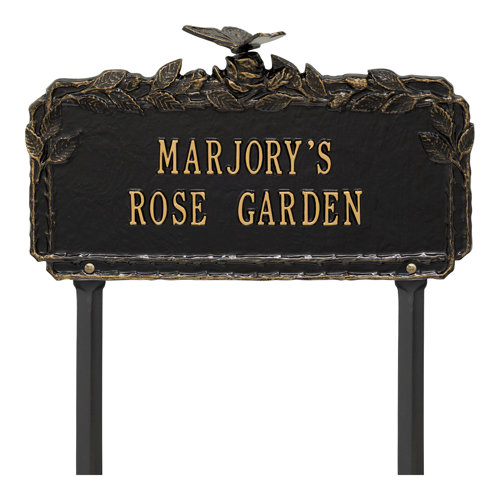 Whitehall Products Butterfly Rose Personalized Garden Sign & Reviews ...