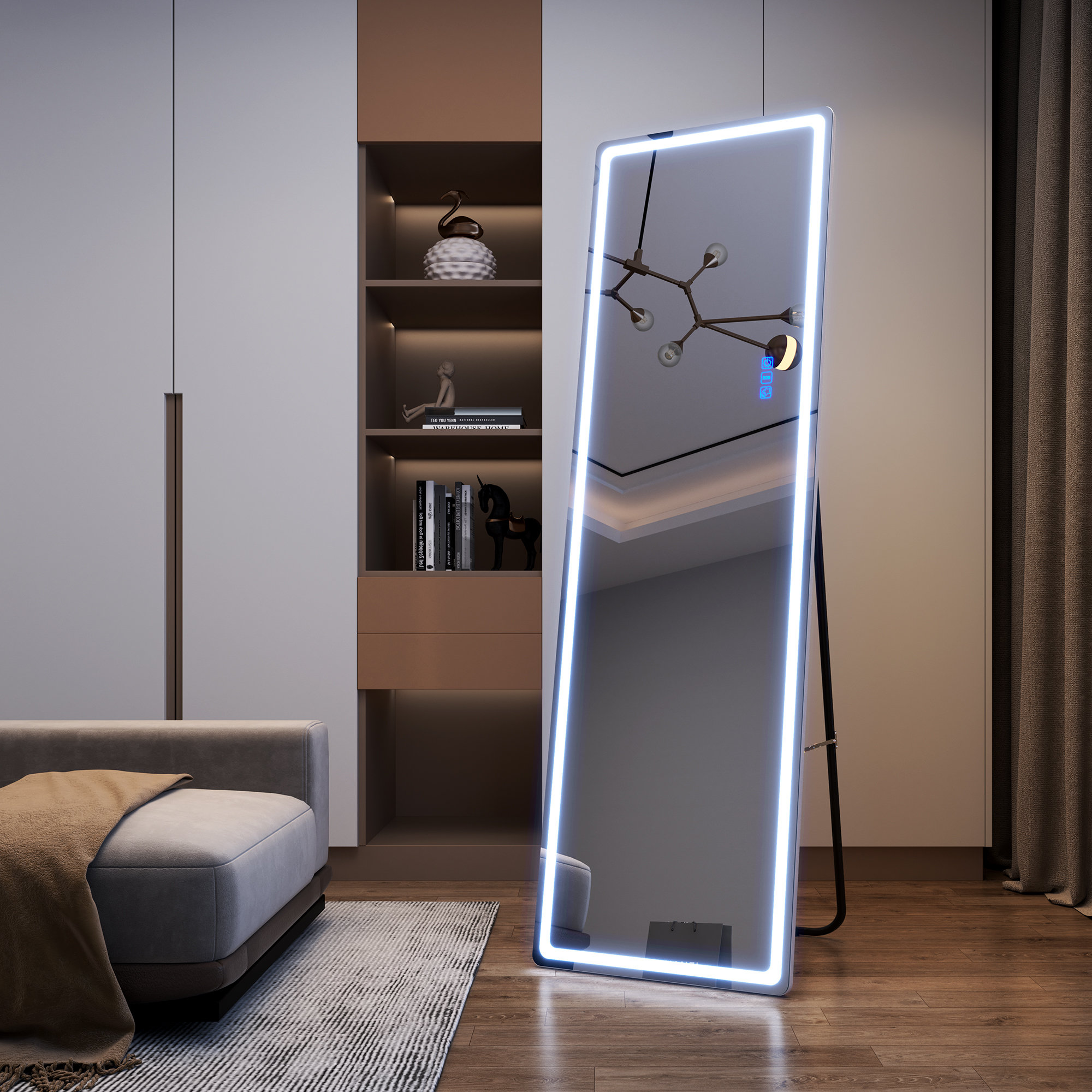 Ivy Bronx Adelayda Rectangle LED Metal Mirror | Wayfair