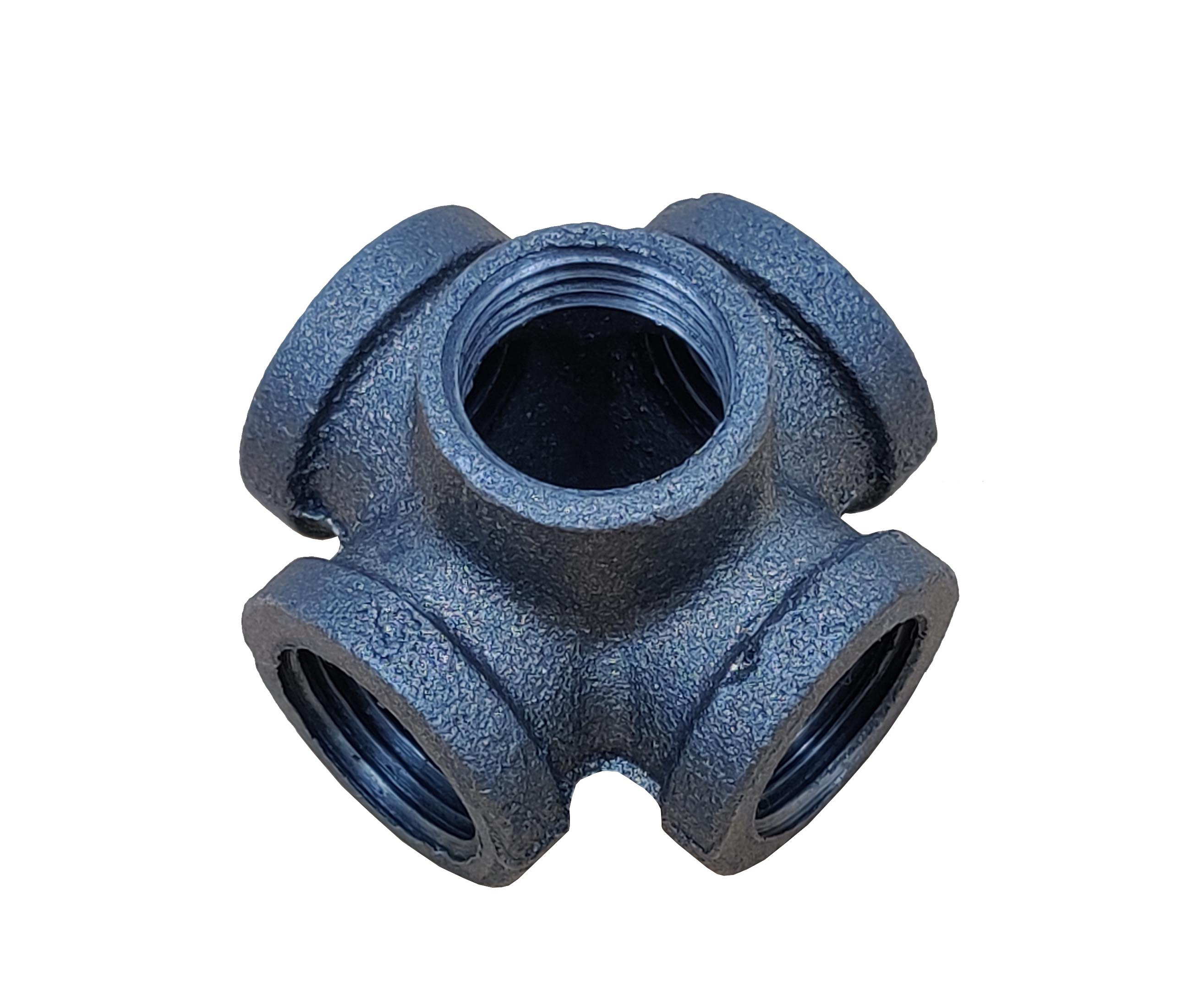FixtureDisplays 1/2" Black Pipe 5-Way Connector With 4 Mounting Holes ...