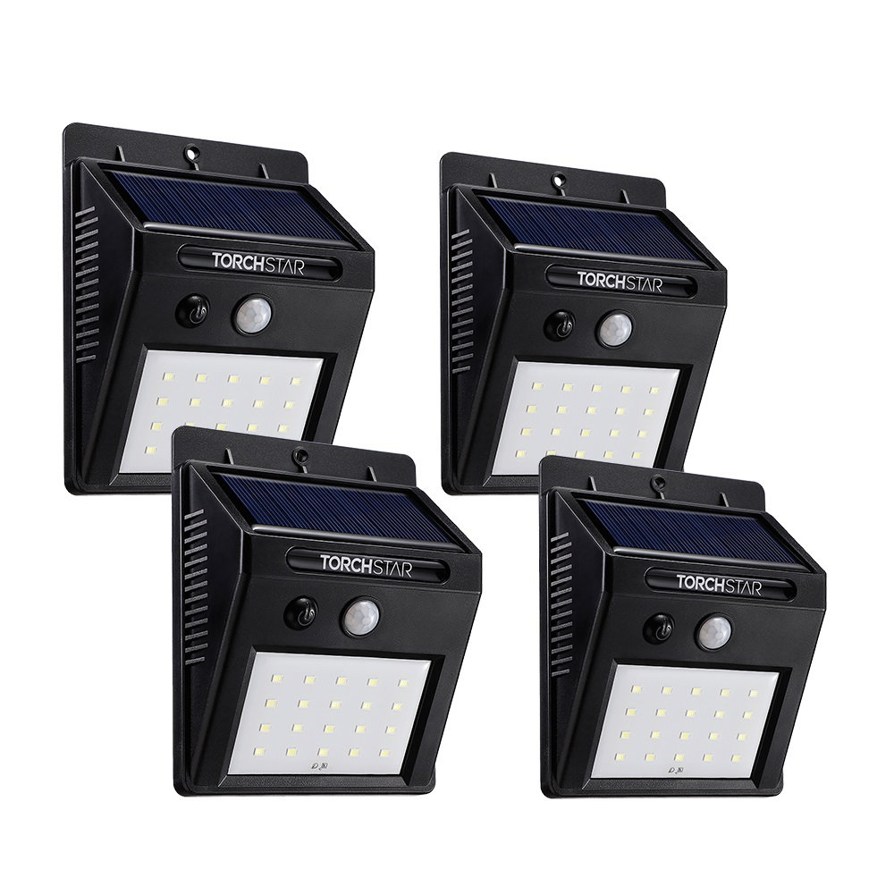 TORCHSTAR Solar Motion Sensor Lights IP65 Waterproof Outdoor Wall ...