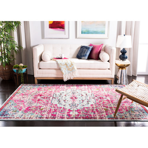 Langley Street Felty Performance Fuchsia/Teal Rug & Reviews | Wayfair