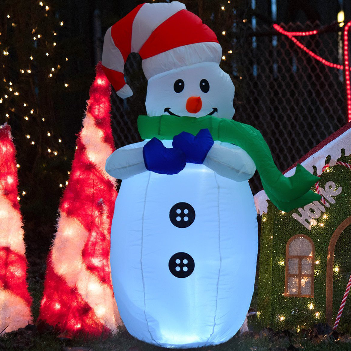 The Seasonal Aisle Elgin Christmas Snowman Inflatable & Reviews ...