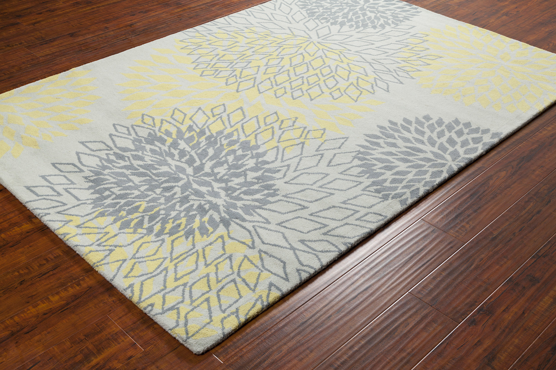 Chandra Stella Handmade Wool Yellow Rug | Wayfair