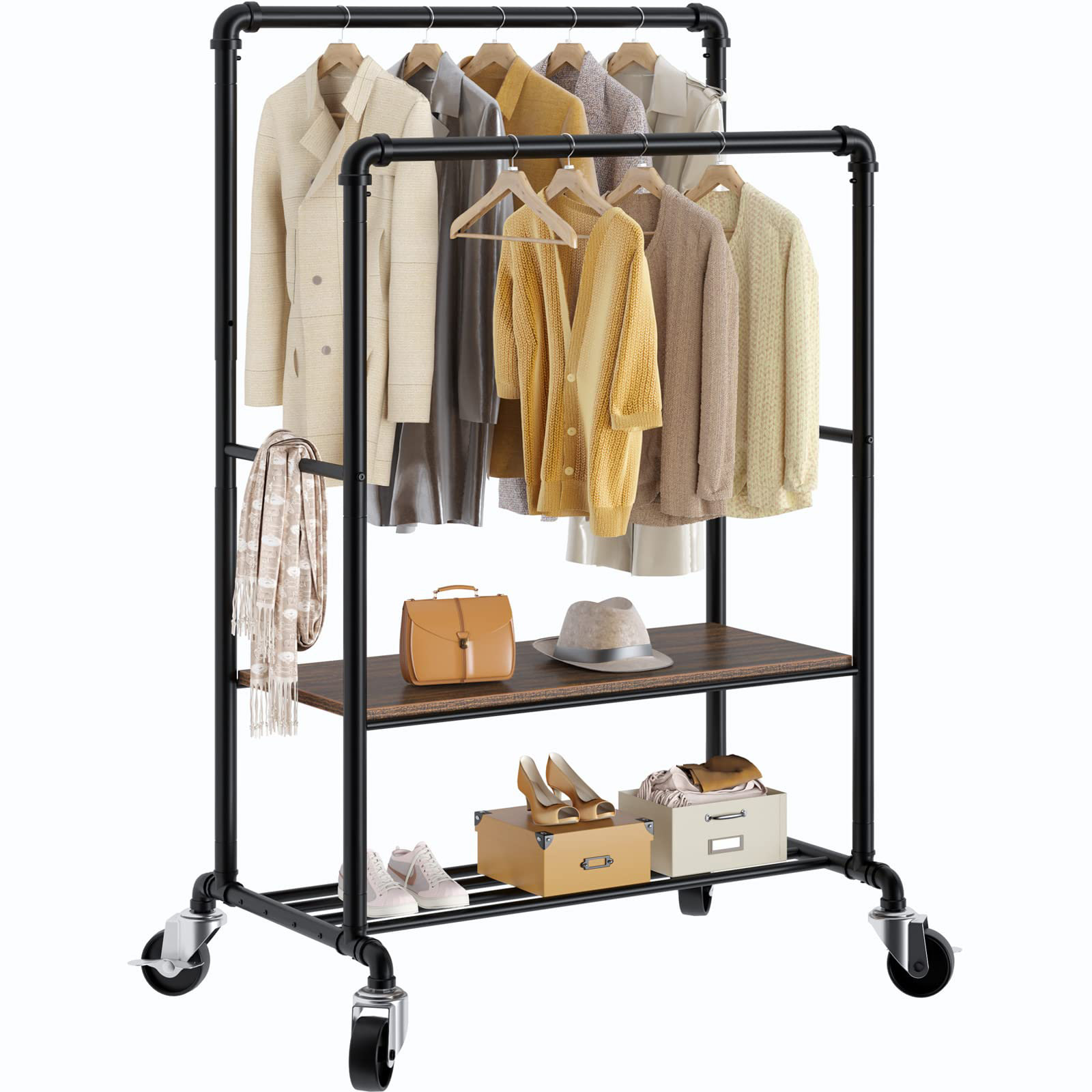 Williston Forge Graden 39'' Metal Rolling Clothes Rack | Wayfair