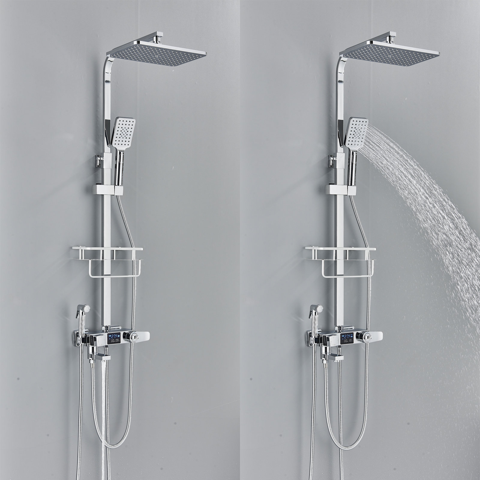 AlenArtWater Digital Display Shower Faucet with Rough-in Valve | Wayfair