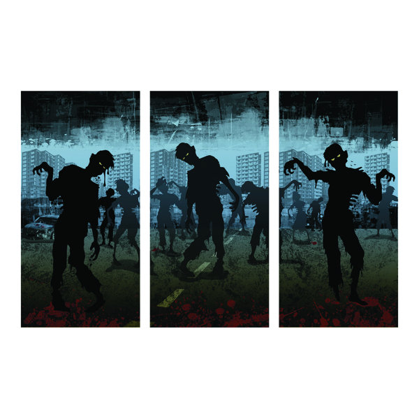 The Holiday Aisle® 3 Piece Zombies Backdrop Wall Décor Set | Wayfair