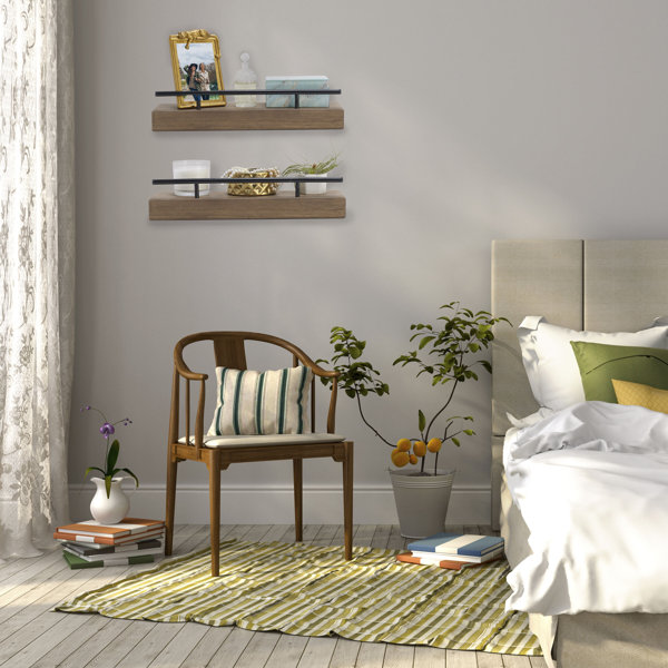 Melannco METAL RAILNG MDF SHELF & Reviews | Wayfair