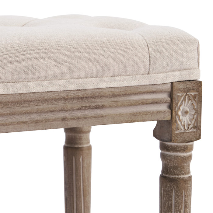 Ophelia & Co. Ironton Solid Wood Vanity Stool | Wayfair