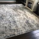 17 Stories Adelene Abstract Power Loom Charcoal/Light Gray Rug ...