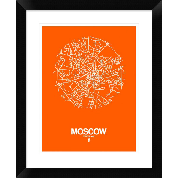Naxart Moscow Street Map Framed On Paper Graphic Art | Wayfair