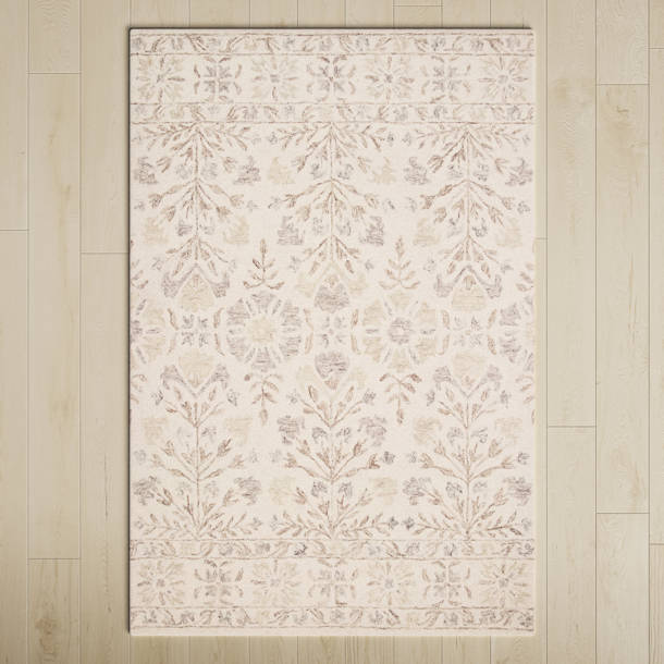Aden Handmade Wool Ivory/Rust Rug & Reviews | Birch Lane