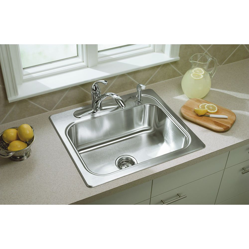 Sterling By Kohler Southhaven 22'' W Single Bowl Stainless Steel Drop ...