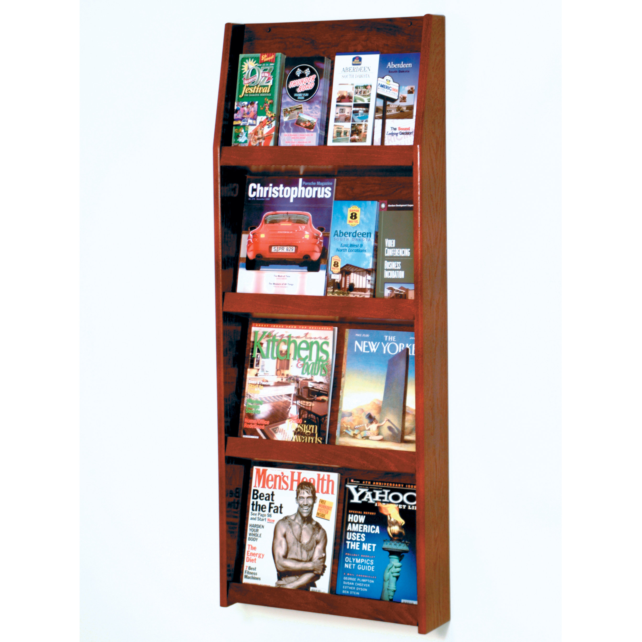 FixtureDisplays 22'' H Solid Wood Brochure And Pamphlet Rack | Wayfair