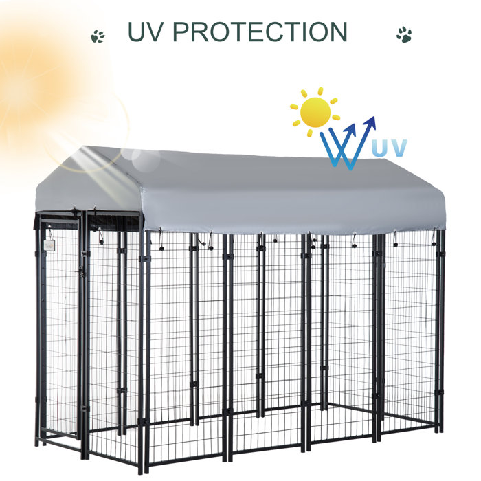 Pawhut Outdoor Covered Dog Yard Kennel & Reviews | Wayfair