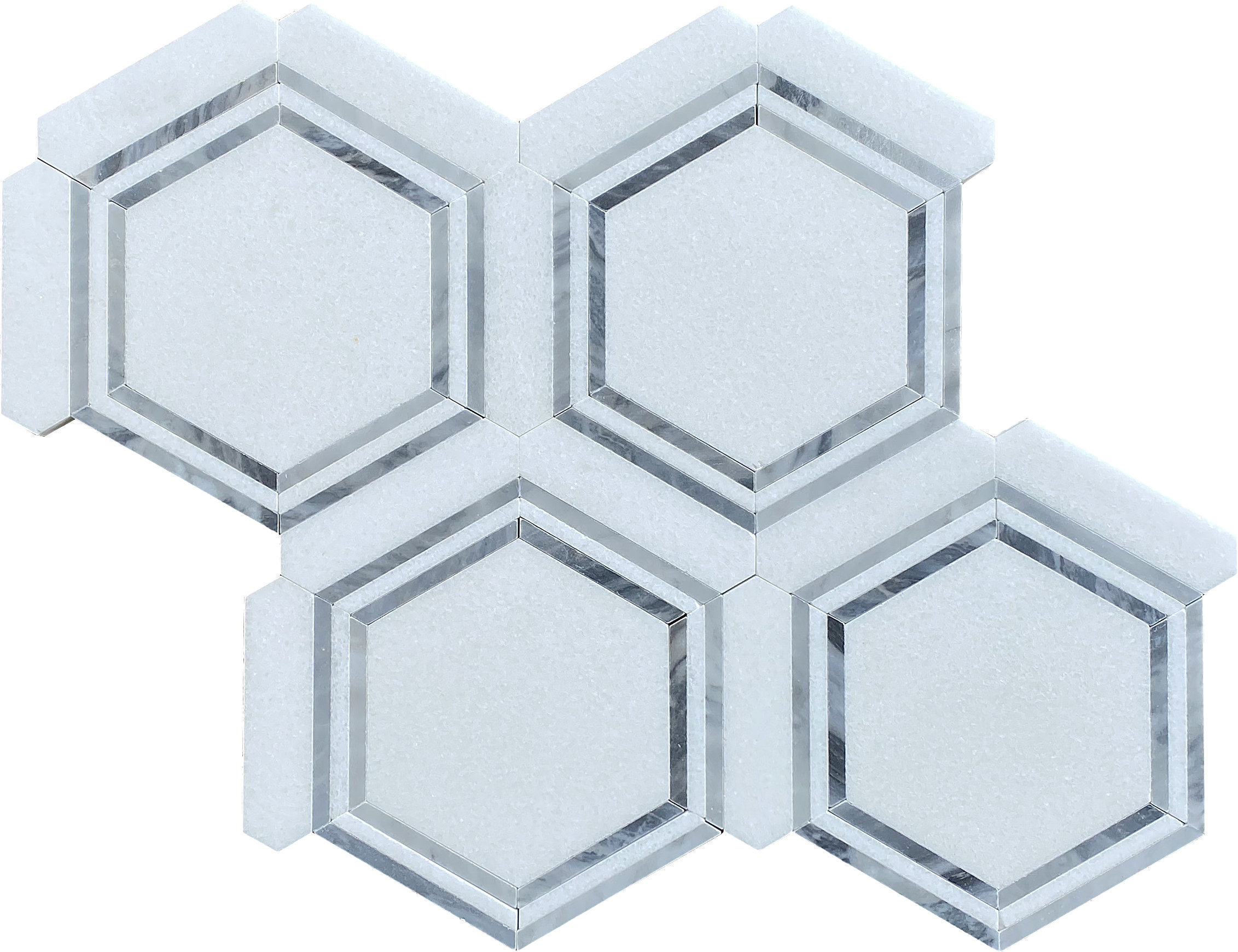 Belluno Designs Amelia 6.5" x 6" Marble Honeycomb Polished Mosaic Wall ...