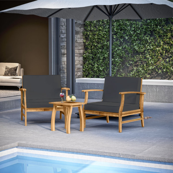 Nestl 3 Piece Acacia Wood Small Patio Furniture Set – Outdoor Patio ...