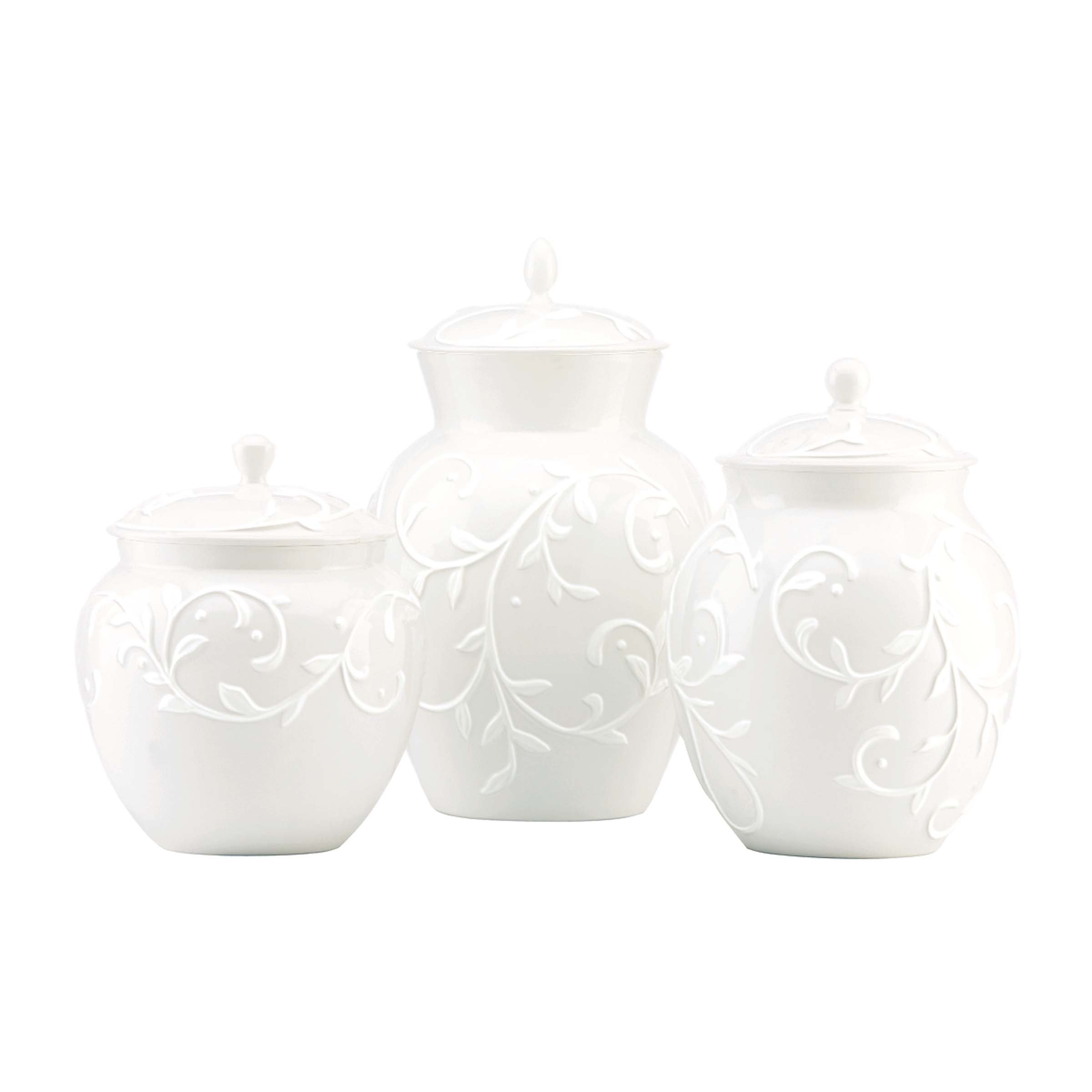 Lenox Opal Innocence Carved 3 Piece Storage Jar Set & Reviews | Wayfair