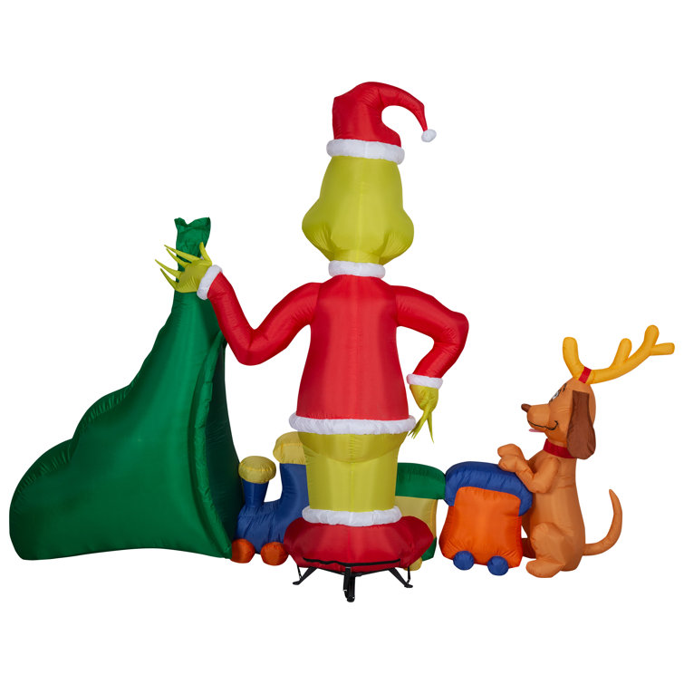 Gemmy Industries Airblown-Grinch Putting Train in Santa Sack-LG Scene ...