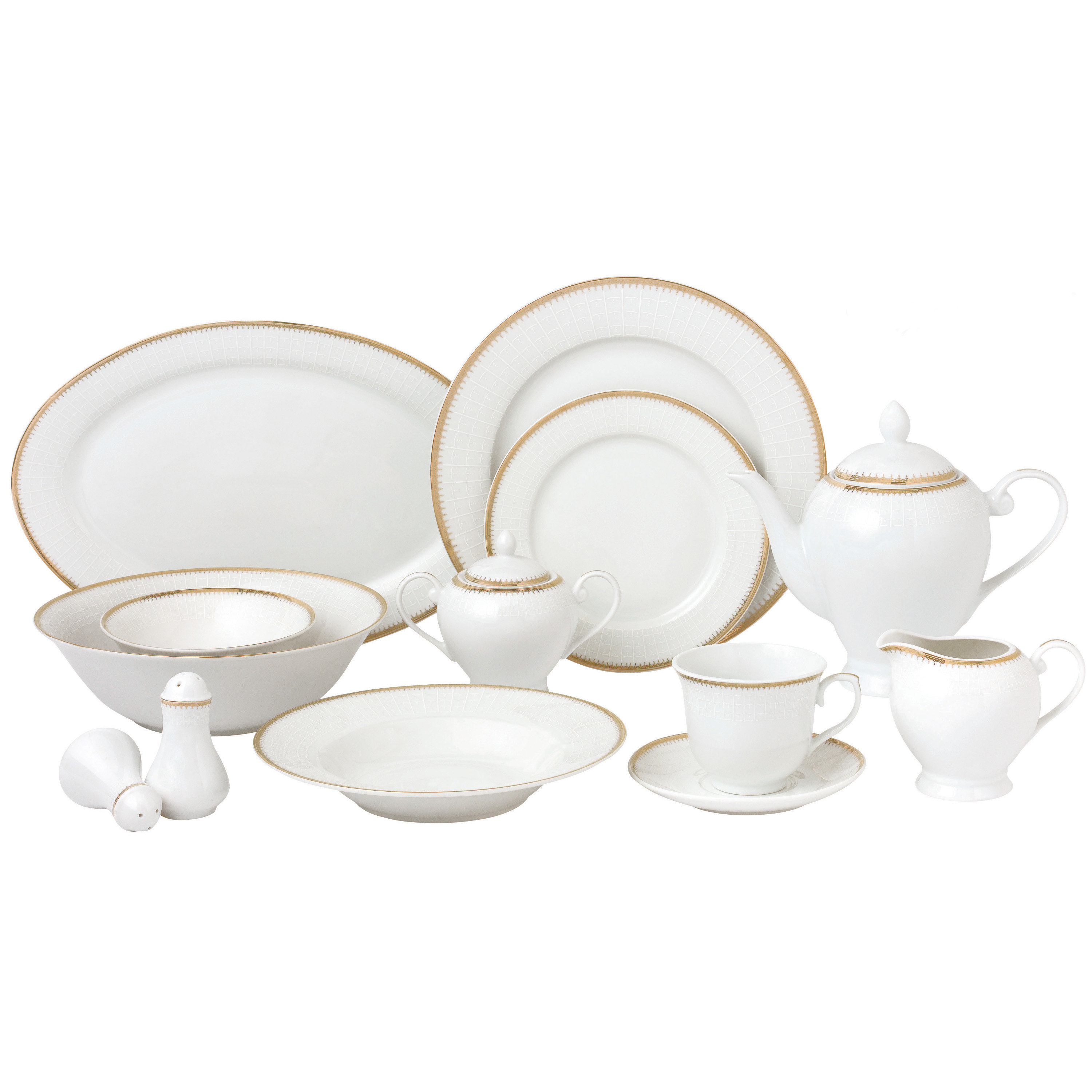 Lorren Home Trends Porcelain China Dinnerware - Set of 57 & Reviews ...