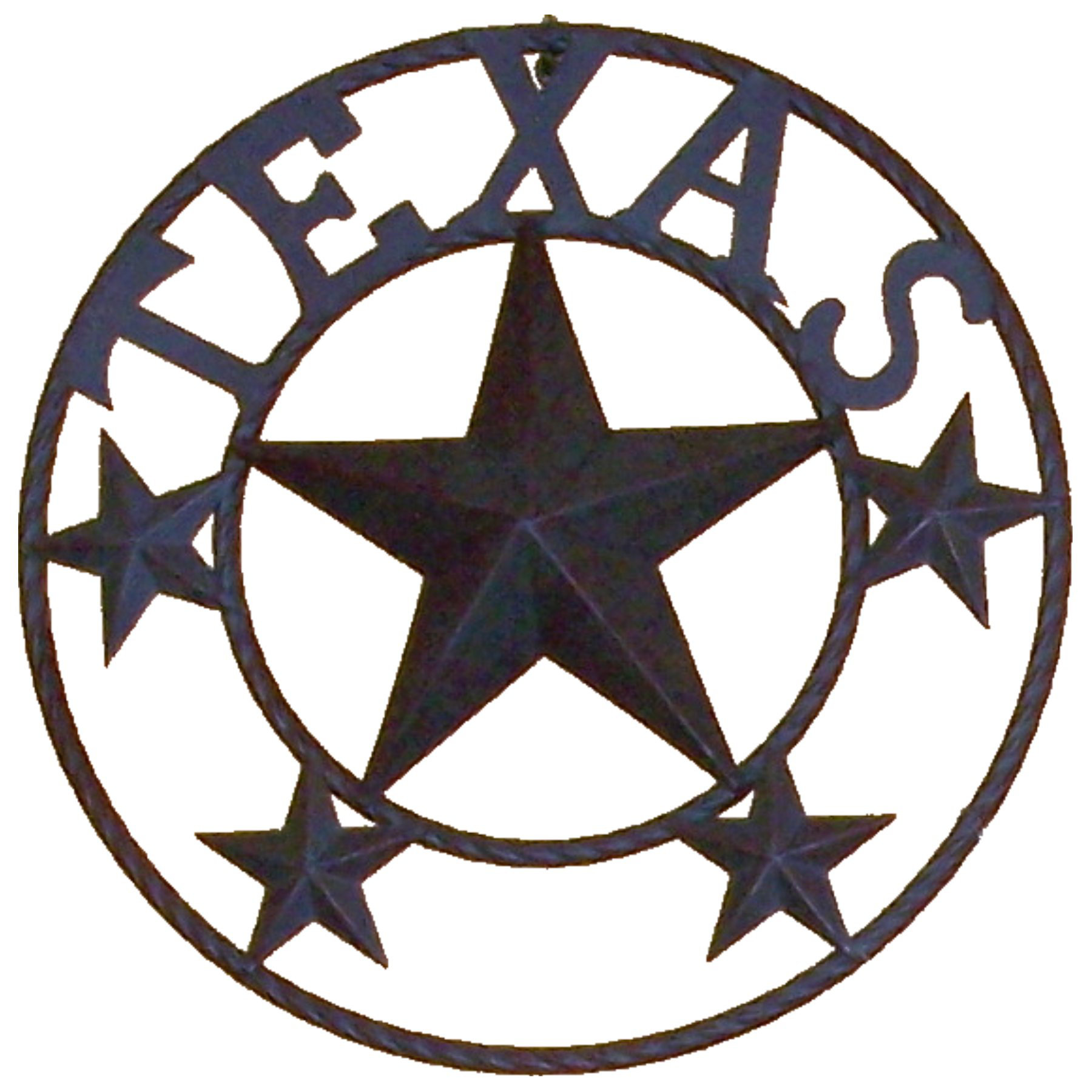 Millwood Pines Texas Circle Sign with Lone Star Accent Metal Circle ...
