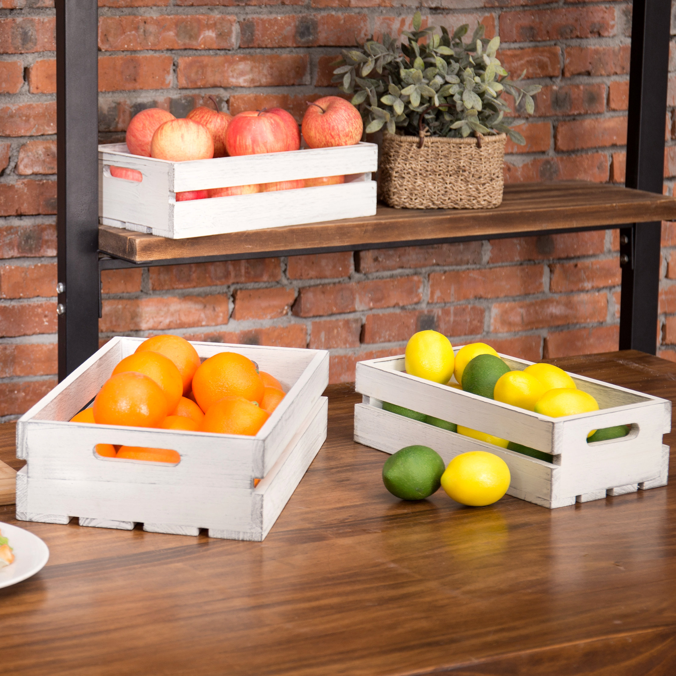 Gracie Oaks 3 Piece Solid Wood Crate Set | Wayfair