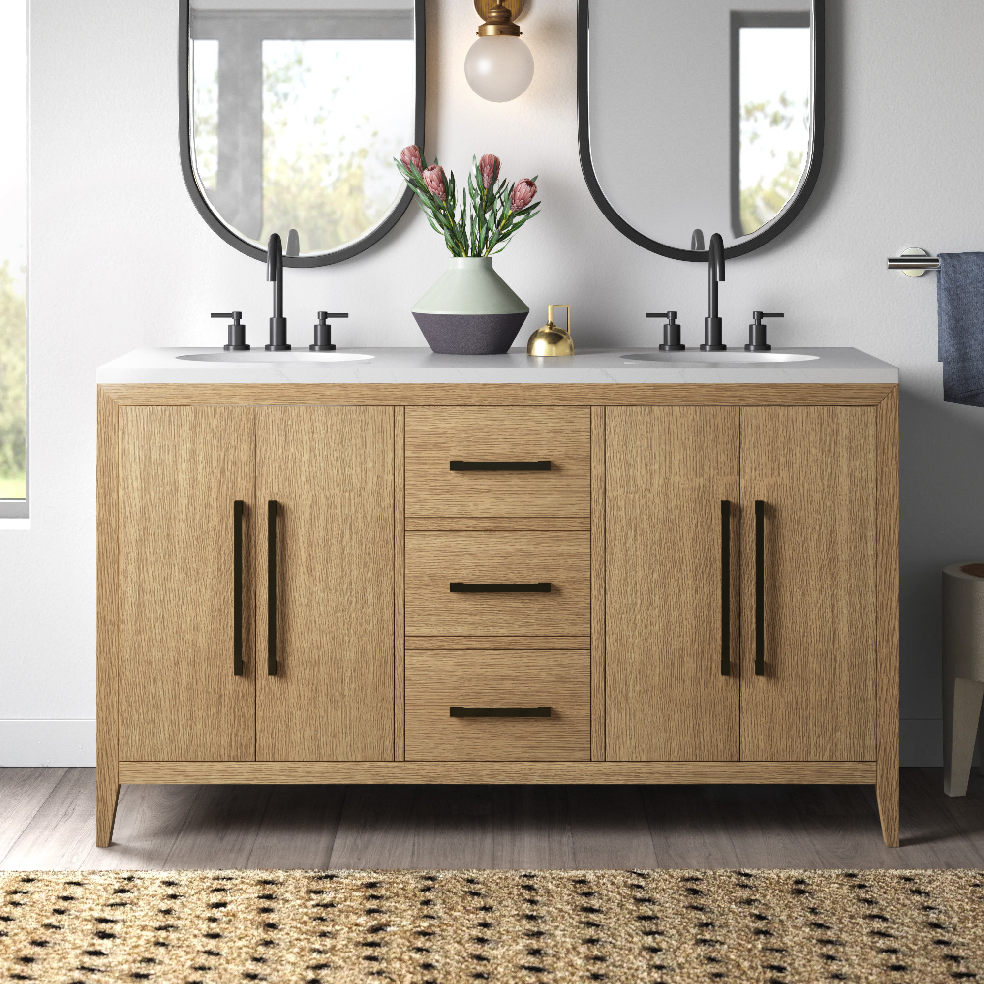 Mercury Row Alsup 60 Free standing Double Bathroom Vanity With