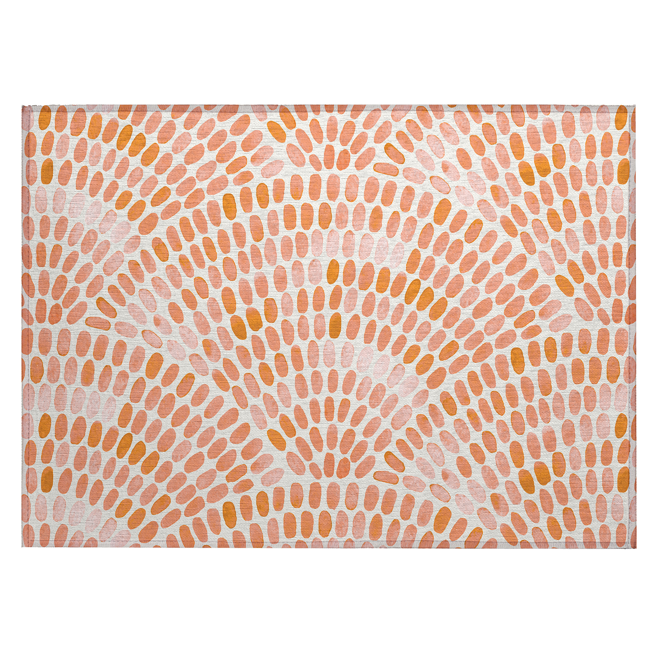 Ebern Designs Manac Peach/Cream Indoor/Outdoor Rug | Wayfair