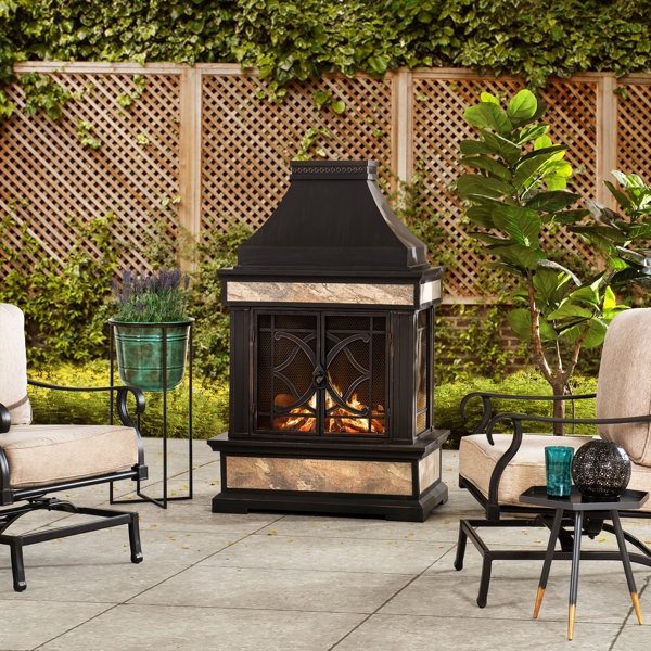 Metal-outdoor-fireplace | Wayfair