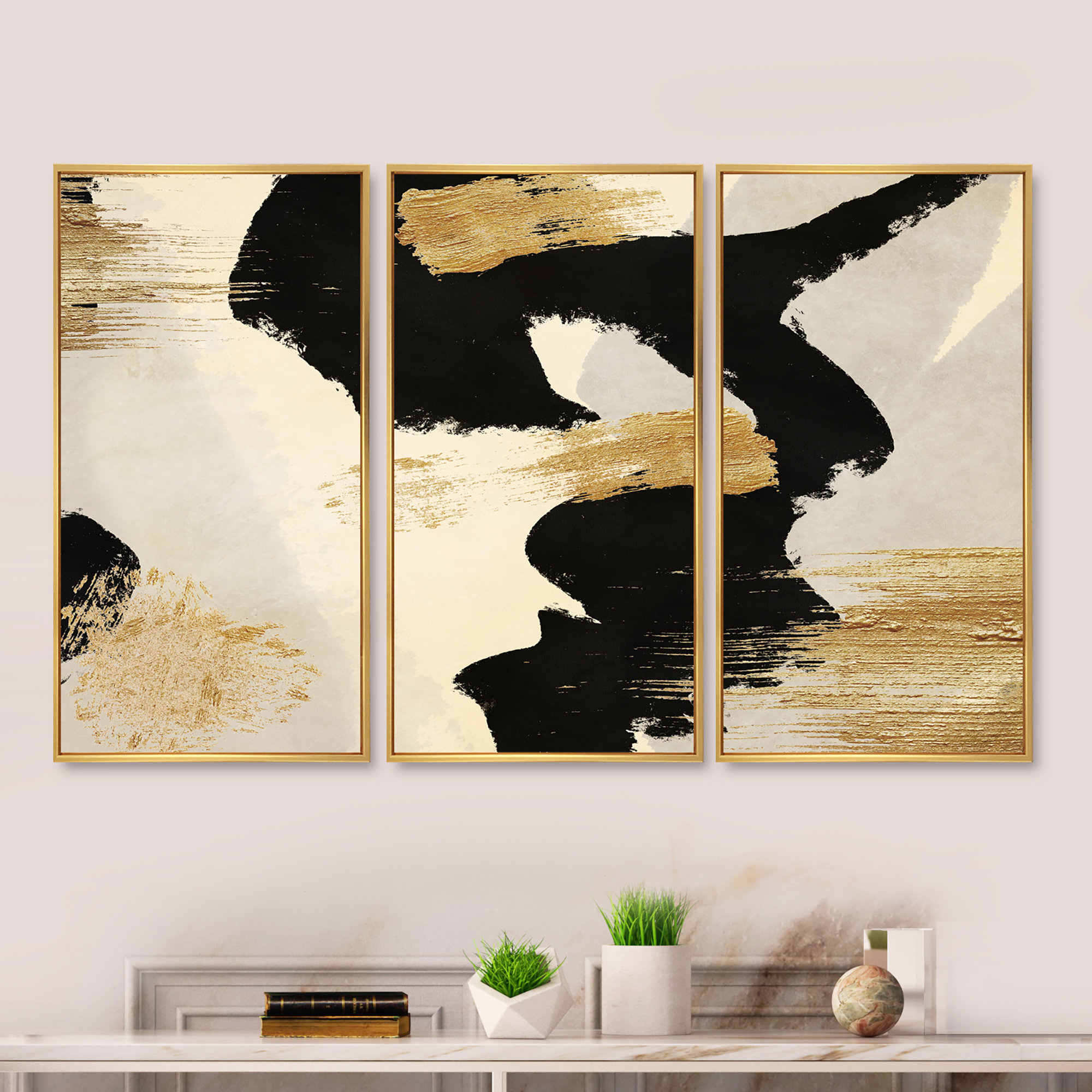 DesignArt Glam Collage II - 3 Piece Painting on Canvas | Wayfair