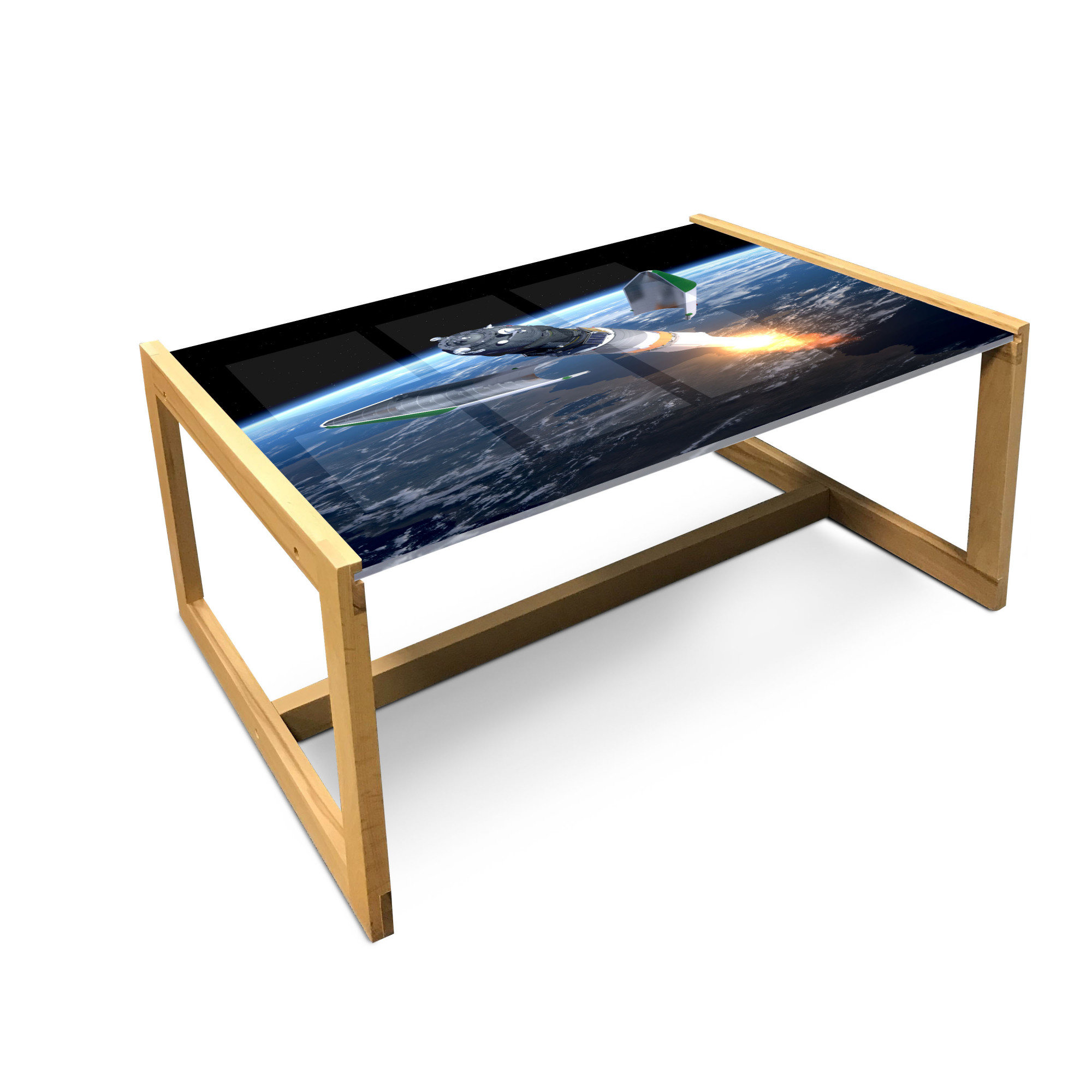 East Urban Home Outer Space Coffee Table, Launch Of Cargo Spacecraft In ...