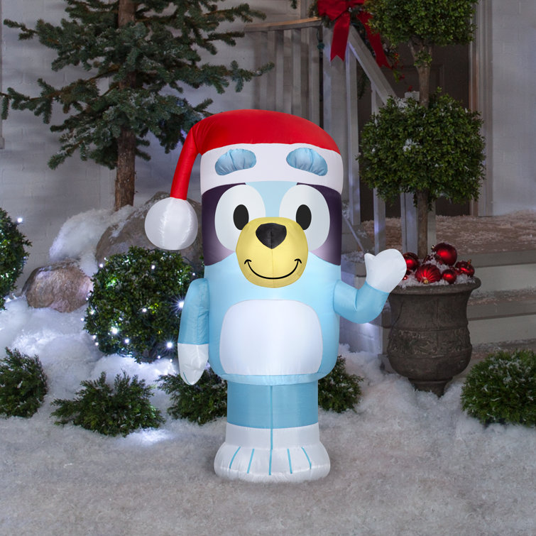 Gemmy Industries Airblown-Bluey in Santa Hat-SM-Bluey | Wayfair