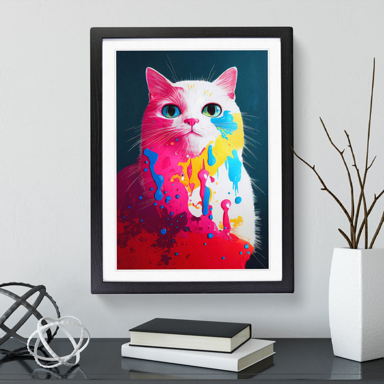 Marlow Home Co. XV1022-1321X Cat In Paint No.1 - Picture Frame Painting ...