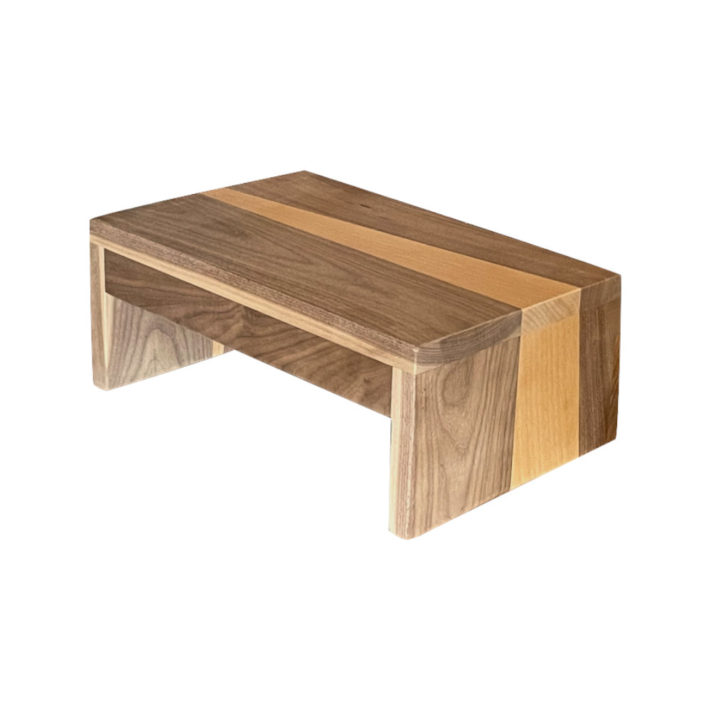 Gracie Oaks Modern Wood Step Stool In Walnut Cherry | Wayfair