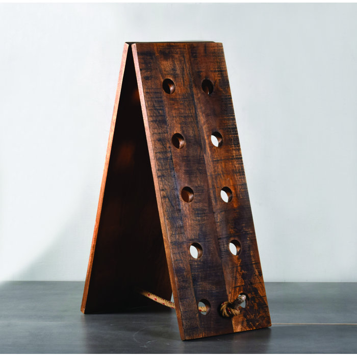 Millwood Pines Luken Solid Wood Floor Wine Bottle Rack in Brown ...