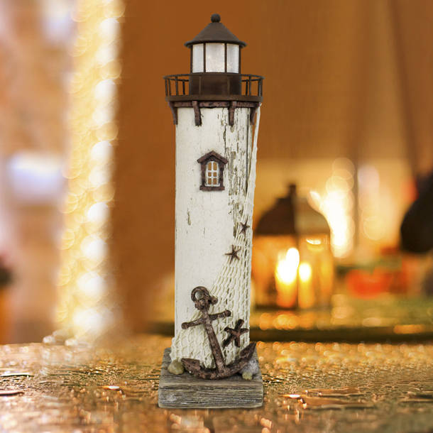 Breakwater Bay Nautical Lighthouse Table Decorations LED Lighthouse ...