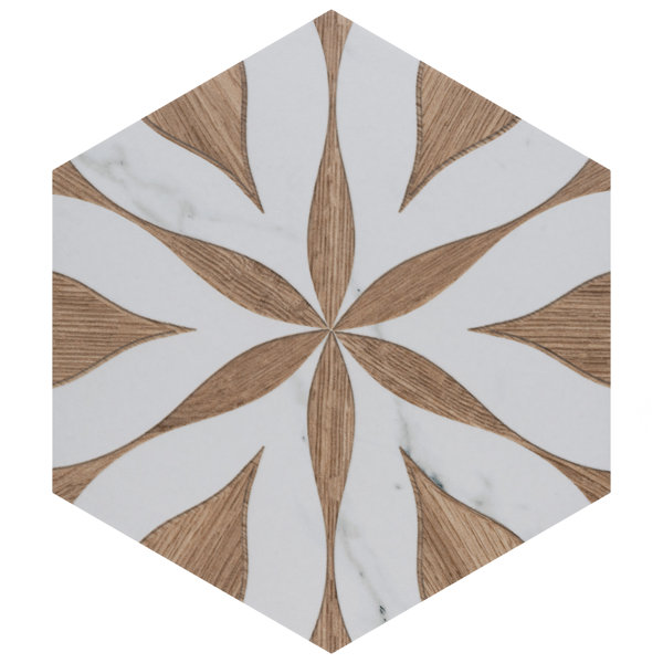 Merola Tile Llama Flower Loire 8-5/8 In. X 9-7/8 In. Porcelain Floral ...