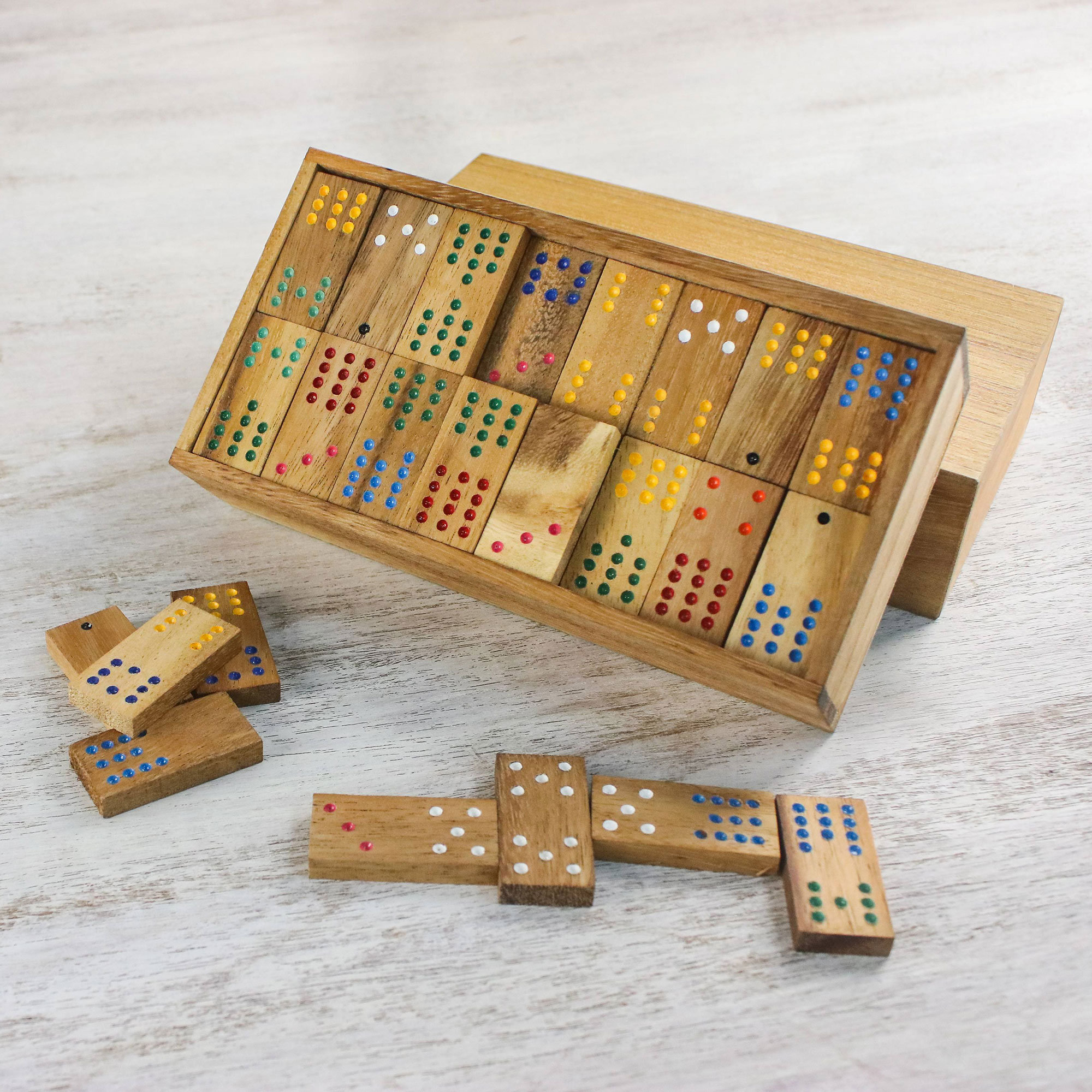 Dakota Fields Jessup Colorful Dominoes Wood Domino Set & Reviews | Wayfair
