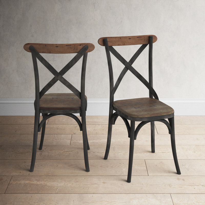 Birch Lane™ Damara Cross Back Side Chair in Oak Brown & Reviews | Wayfair