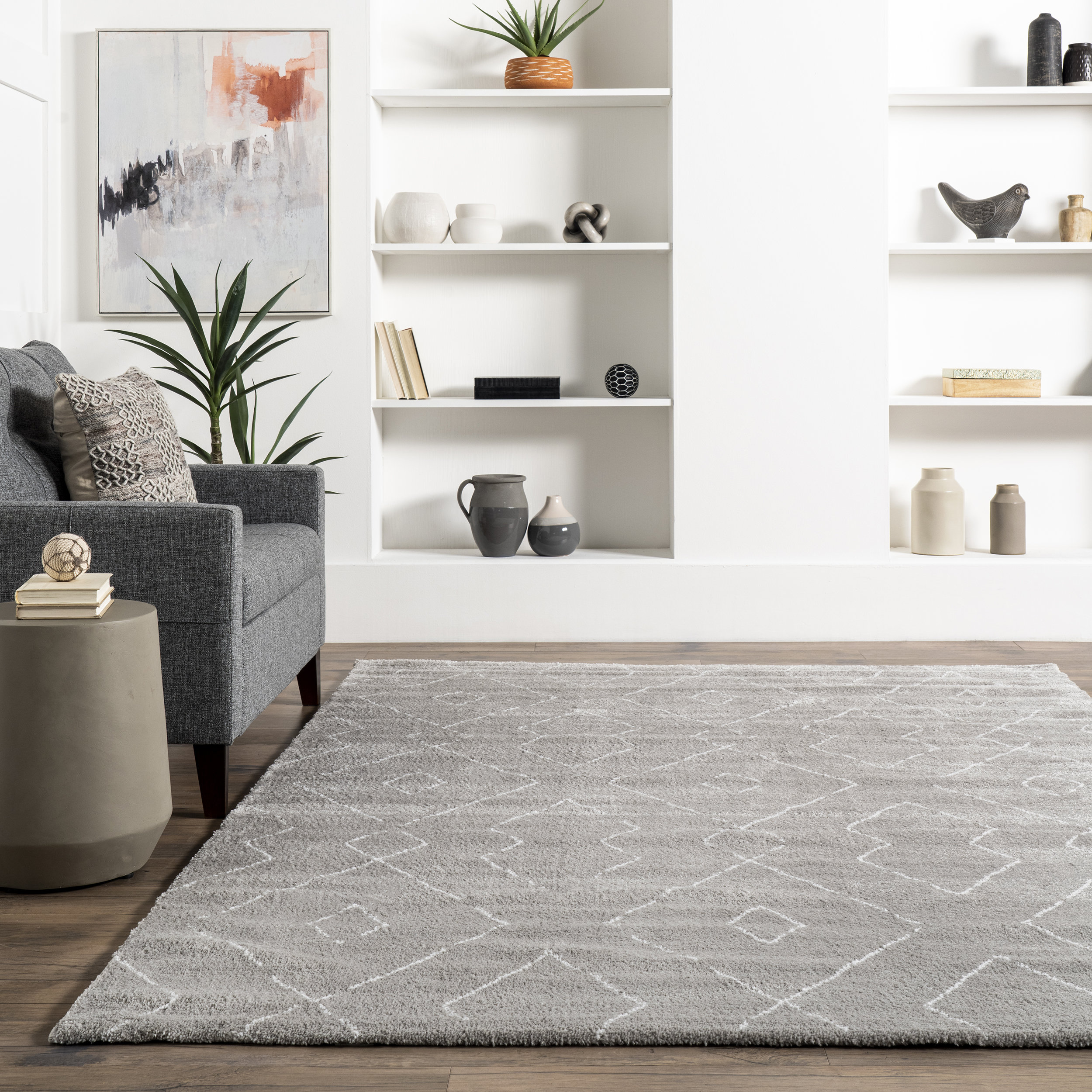 Union Rustic Harshad Handmade Performance Gray Rug & Reviews | Wayfair