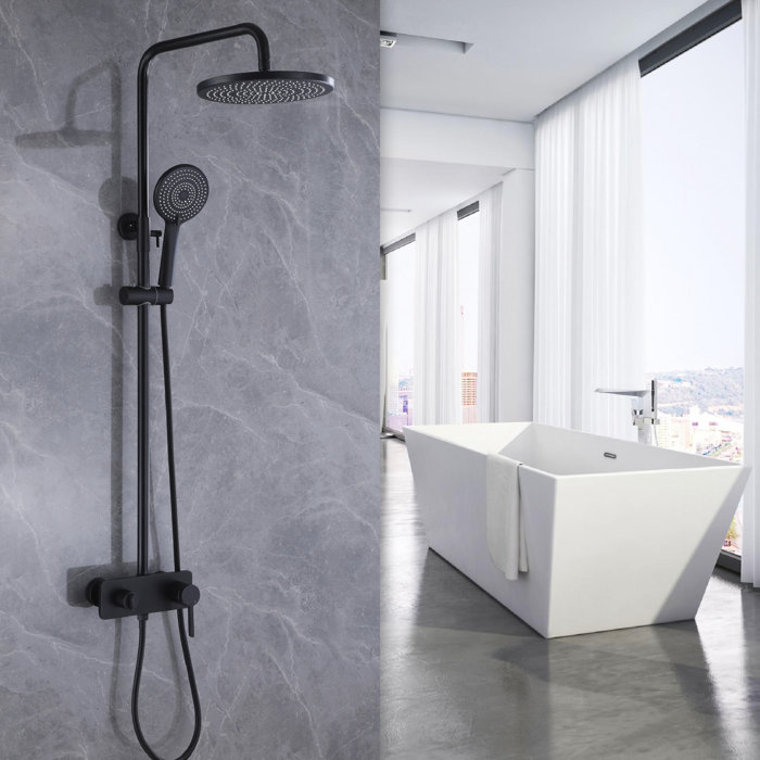 Selected 3 Functions Complete Shower System with Rough-in Valve | Wayfair