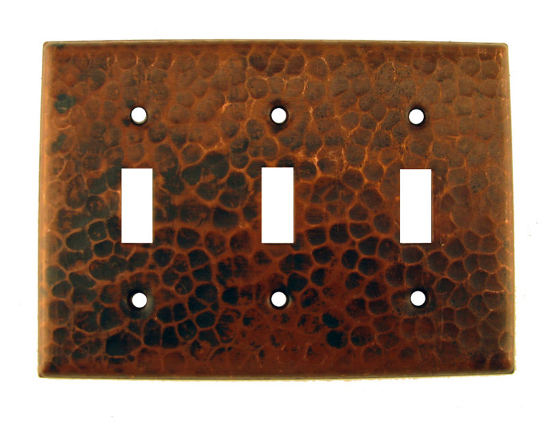 Premier Copper Products Copper Switchplate Triple Toggle Switch Cover ...