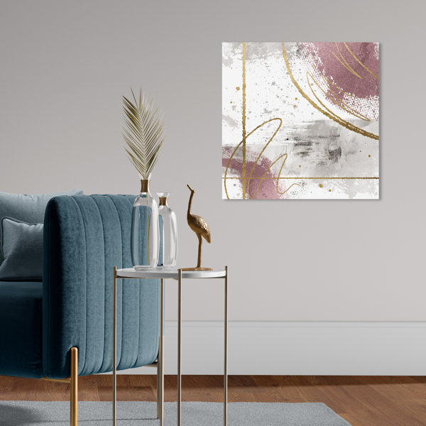 Mercer41 Abstract Mauve In Shapes - Graphic Art on Canvas | Wayfair