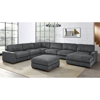 Wade Logan® Azuri 7 - Piece Upholstered Sectional & Reviews - Wayfair ...
