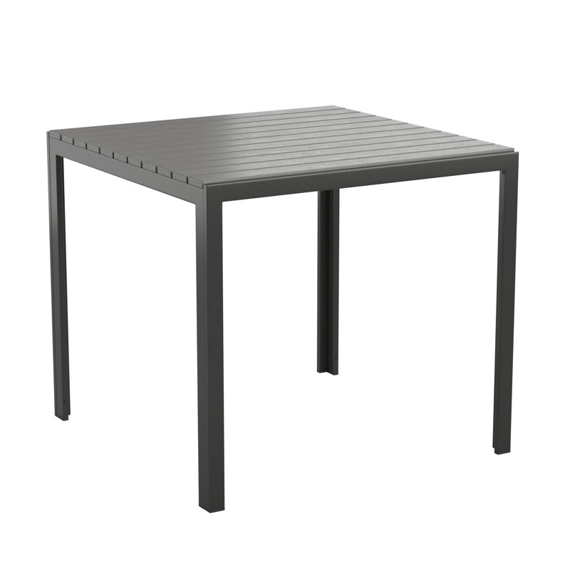 Latitude Run® Indoor/Outdoor Commercial Steel Patio Table with Poly ...