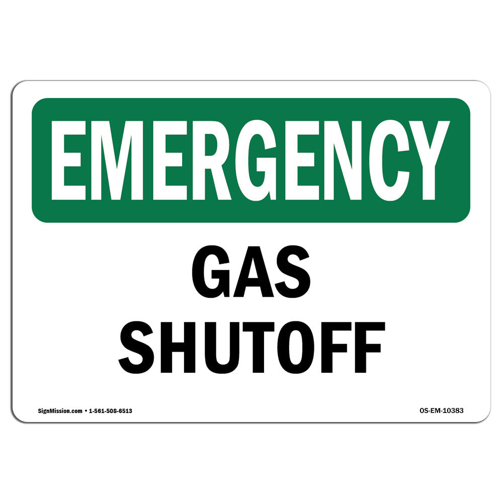 SignMission OSHA EMERGENCY Gas Shutoff Sign | Wayfair