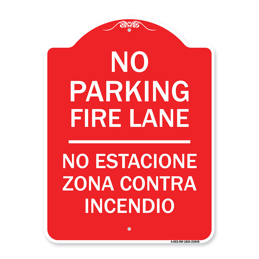 Signmission Designer Series Sign - No Estacione Zona Contra Incendio ...