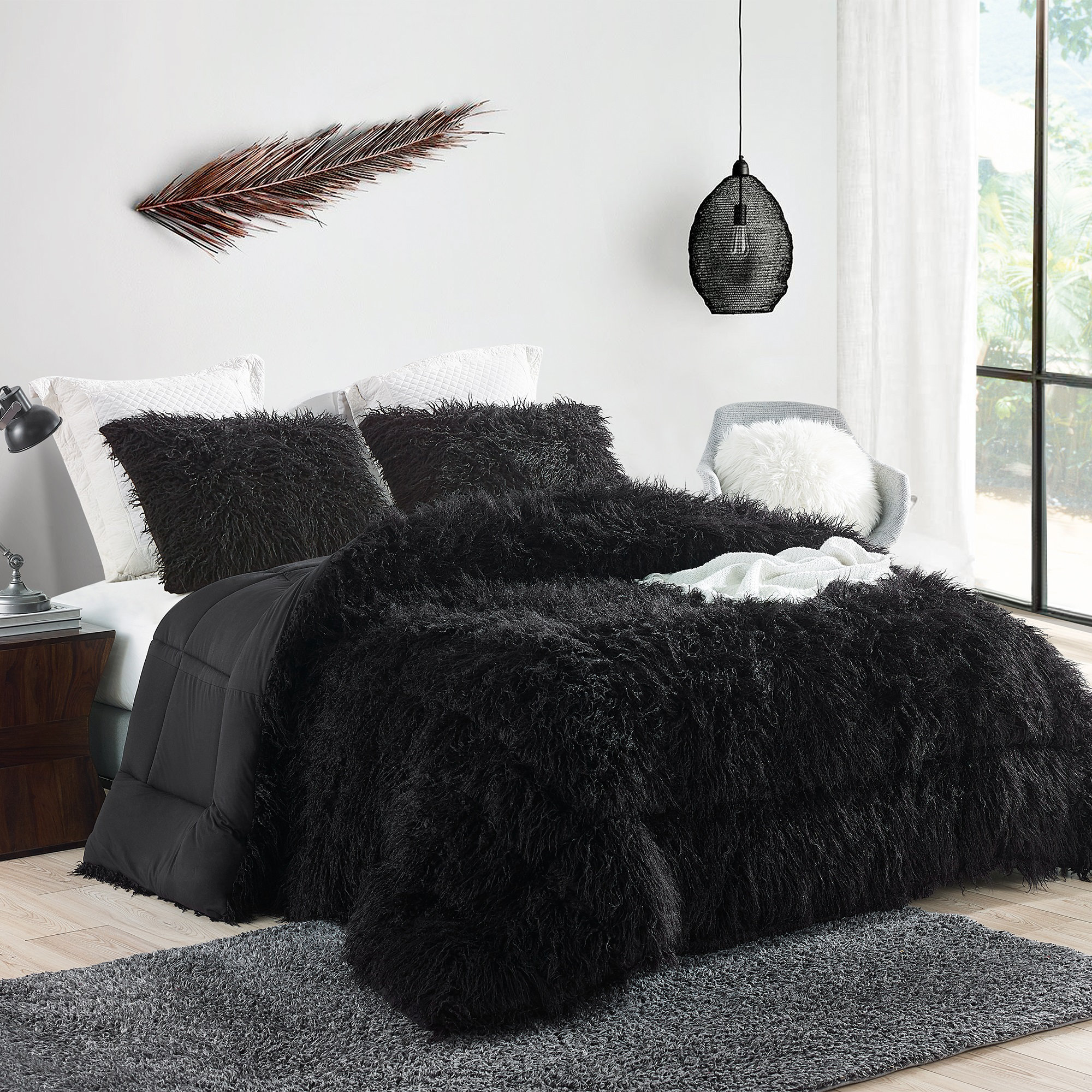 Coma Inducer Black Bear Coma Inducer Faux Fur Oversized Comforter ...