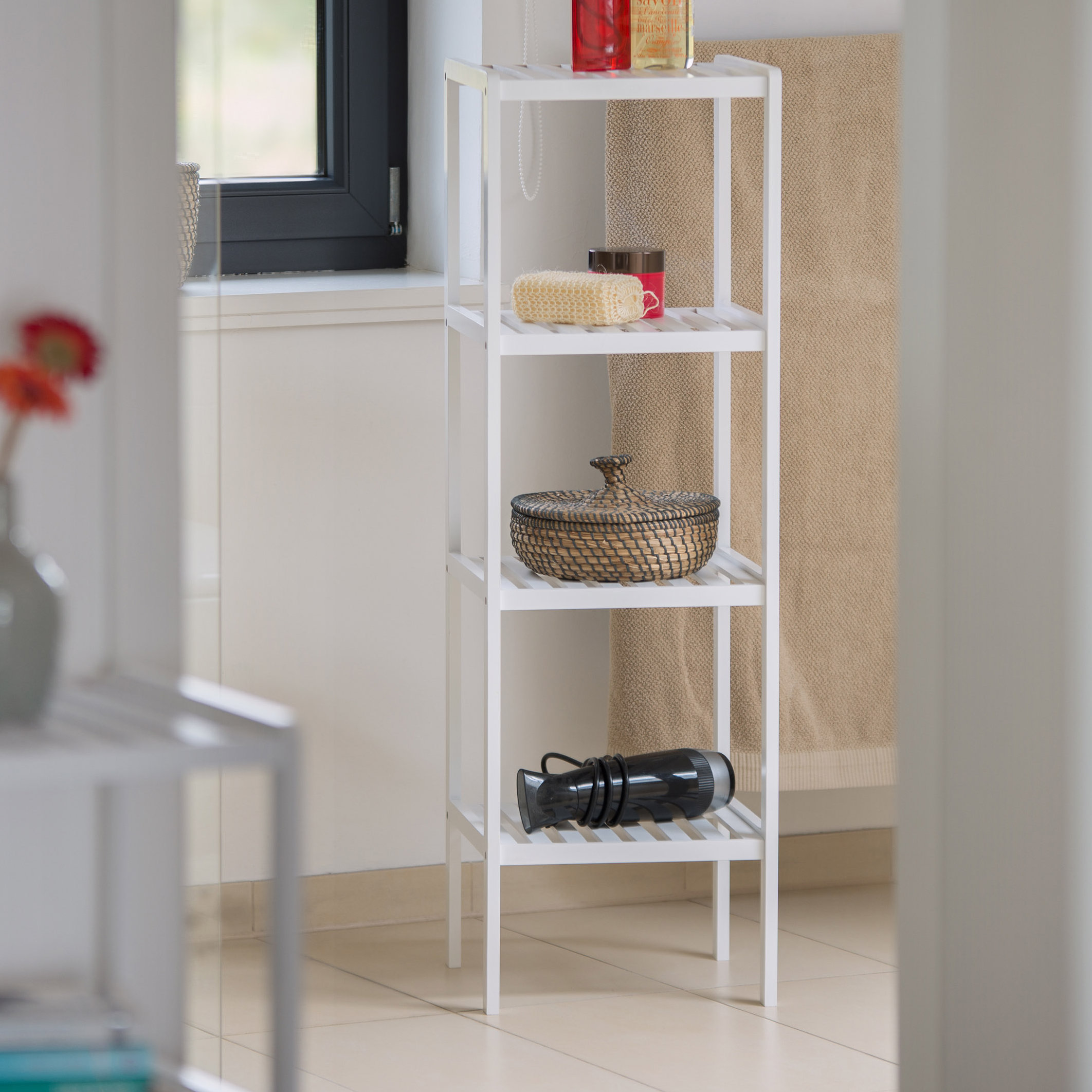 Natur Pur Jaime 34.5Cm W x 110Cm H x 33Cm D Solid Wood Free-Standing ...