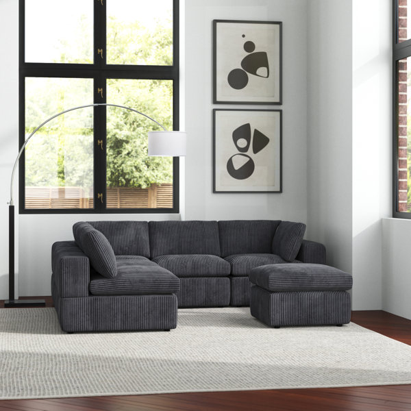 Wade Logan® Arregui 6 - Piece Upholstered Sectional & Reviews | Wayfair